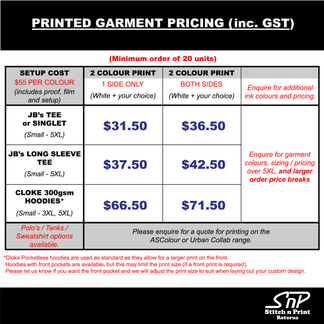 Custom Chevron Design Package (coloured ink on black garments) -- Enqu ...